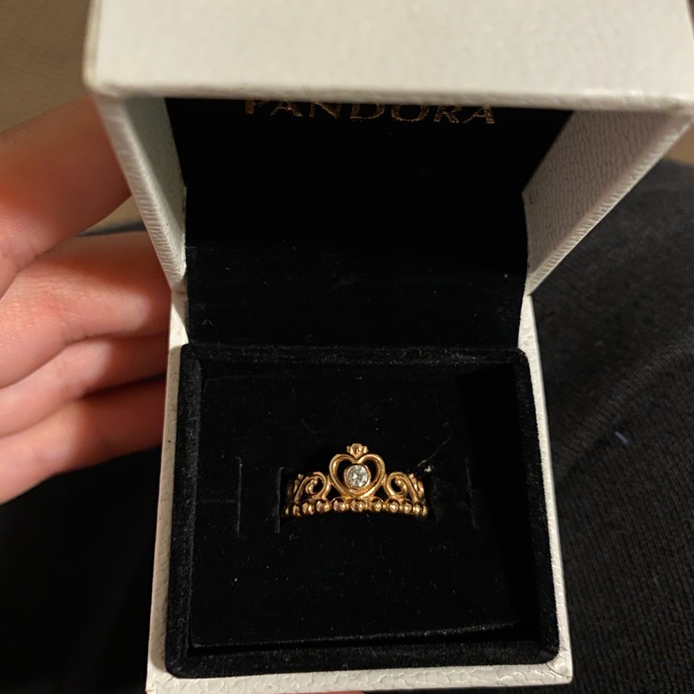 Princess Tiara Crown Pandora Ring - Gem